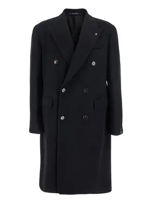 Tagliatore Londra' Oversized Double-breasted Coat In Wool - Black