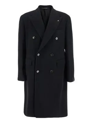 Tagliatore Londra Oversized Double-breasted Wool Overcoat - Black