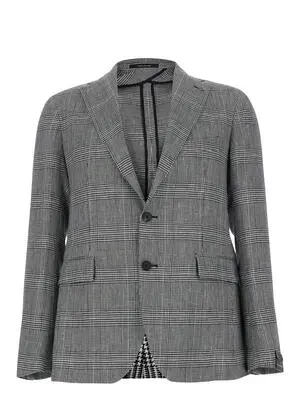 Tagliatore Houndstofu Cotton-linen Blazer - Multicolor