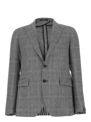 Tagliatore TAGLIATORE Houndstofu Cotton-Linen Blazer Multicolor