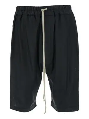 Rick Owens Shorts With Elasticated Waist And Drawstring In Tech Fabric For - Black