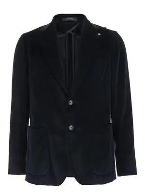 Tagliatore Single-breasted Jacket With Peak Revers In Wool Blend - Black