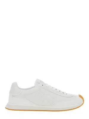 Dolce & Gabbana Low Top Sneakers With Logo Patch On The Tongue And Side In Leather For - White