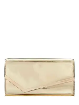 JIMMY CHOO Emmie Metallic Envelope Clutch - Silver