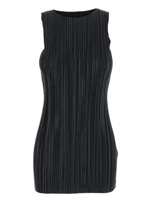 Phoebe Philo Razor Pleat Tank Black With Pleated Details In Tech Fabric - Multicolor