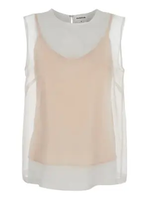 P.a.r.o.s.h Silk Semi-transparent Blouse - Multicolor