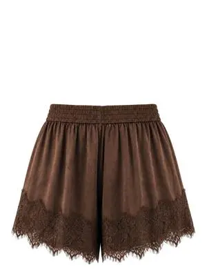 PALM COLLECTIVE Brown Valentina Lace Shorts