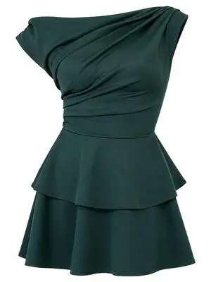GIRL IN MIND Pippa Double Frill Mini Dress - Green