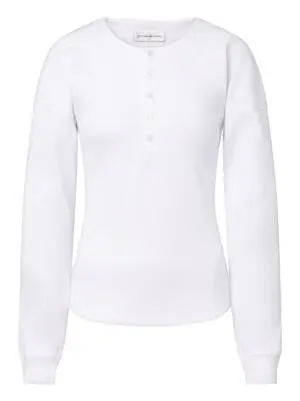 Victoria Beckham Hazel Ribbed-knit Cotton Top White
