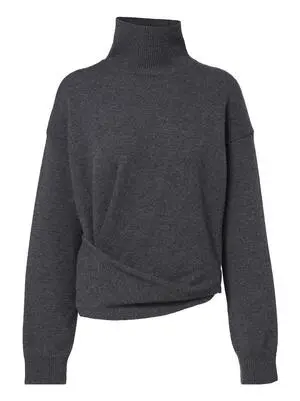 RÓHE Draped Wool And Cashmere Turtleneck Sweater - Grey