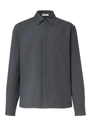 Gabriela Hearst Abbe Cotton And Cashmere Shirt - Grey