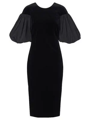 Max Mara Cotton Velvet Midi Dress - Black