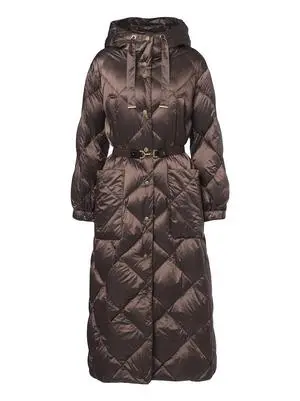 Max Mara Hooded Quilted Down Coat - Brown