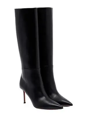 AQUAZZURA Harper Leather Knee-high Boots - Black