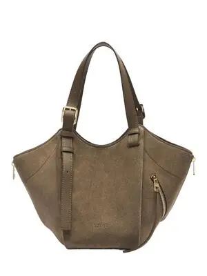 Loewe Hammock Flip Medium Suede Tote Bag - Brown