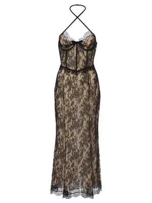 Alessandra Rich Lace Bustier Dress - Black