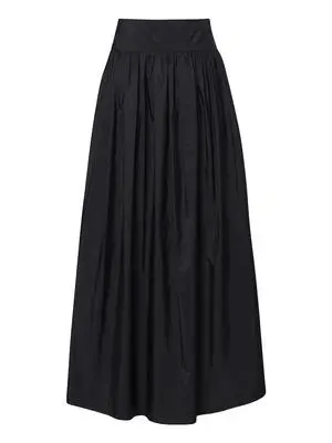 Max Mara Gathered Taffeta Maxi Skirt - Black