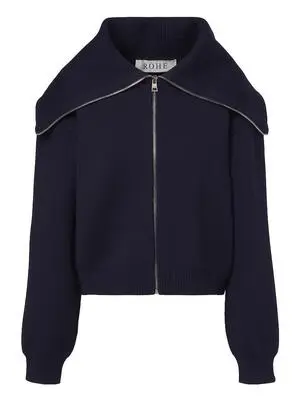 RÓHE Wool Zip-up Cardigan - Blue