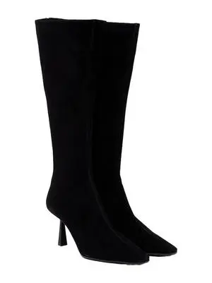 AQUAZZURA Sentier Suede Knee-high Boots - Black