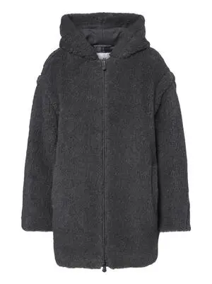 Max Mara Hooded Wool, Alpaca, And Silk Coat - Grey