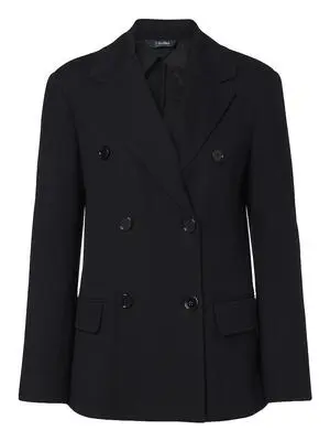 Max Mara Wool And Cotton-blend Jersey Blazer - Black