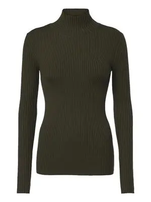 Victoria Beckham Ribbed-knit Wool-blend Sweater - Green