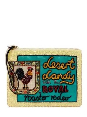 ALEMAIS Alémais Ace Rooster Embellished Pouch - Multicoloured