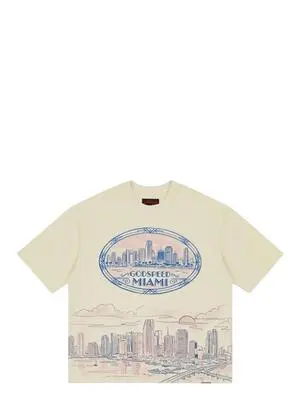 GODSPEED Miami Skyline T-shirt - Bone