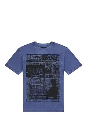 PURPLE BRAND Textured Shortsleeve Tee Shirt - Blue