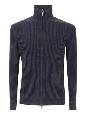 RRD Sweater Full Zip Knit "velvet Rave - Blue