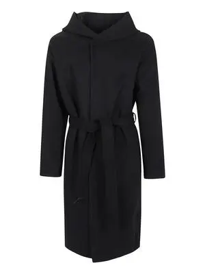 Rick Owens Tower Hooded Coat - Black