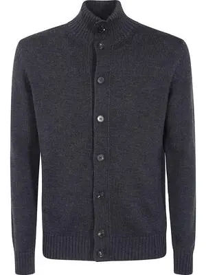 ZANONE Sweater Turtleneck Cardigan - Gray