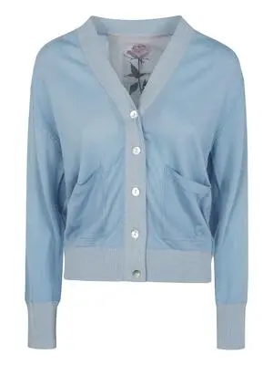 IN BED WITH YOU Sweater Color V Neck Cardigan - Multi