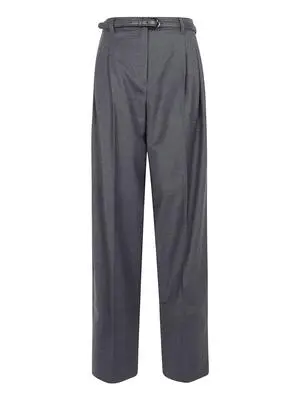 Max Mara Classic Virgin Wool Trousers - Gray