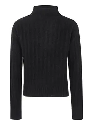 Rick Owens Cashmere Ribbed Turtleneck Sweater - Black