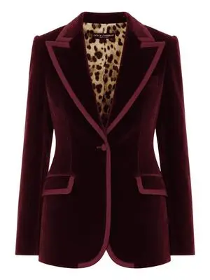 Dolce & Gabbana Velvet Single Breasted Jacket - Red