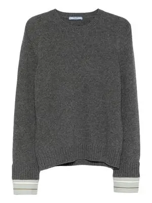 Prada Cashmere And Virgin Wool Crew Neck Sweater - Gray