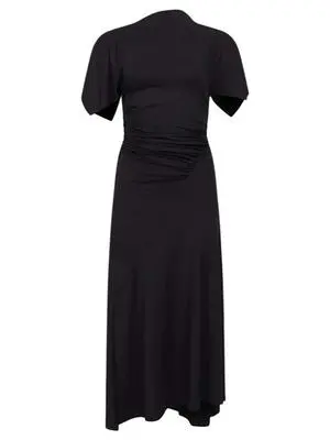 Victoria Beckham Draped Midi Dress - Black
