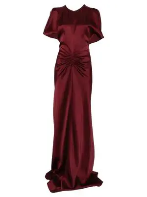 Victoria Beckham Ruched Maxi Dress - Red