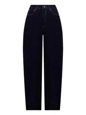 Givenchy Logo Patch Straight Leg Jeans - Blue