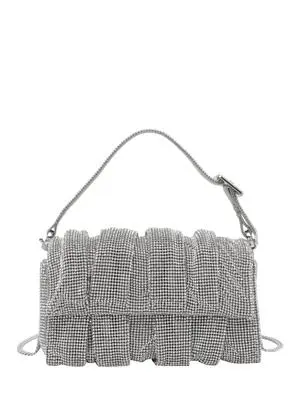 Benedetta Bruzziches Embellished Crystal Mesh Handbag - Silver