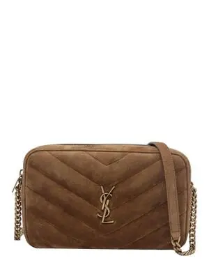 Saint Laurent Suede Loulou Camera Bag - Gold