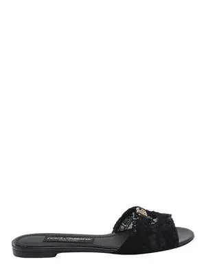 Dolce & Gabbana Dolce&Gabbana Women Lace Flat Sandals Black