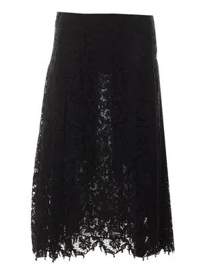 Fendi Lace Midi Skirt - Black