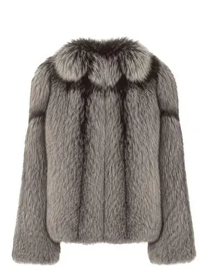 YVES SALOMON Real Fur Jacket - Gray