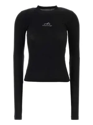 Balenciaga Stretch Cotton Blend T-shirt - Black