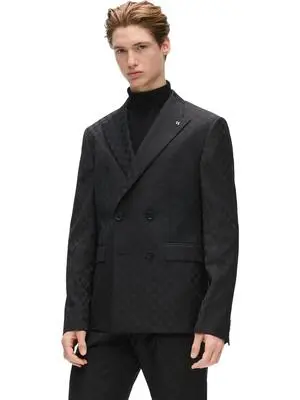 Karl Lagerfeld Checked Double-breasted Blazer - Black