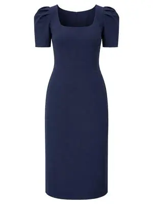 GIRL IN MIND Aveline Seam Detail Midi Dress - Blue