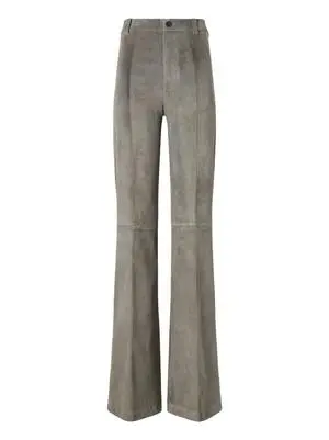 Stouls Suede Wide-leg Pants - Gray