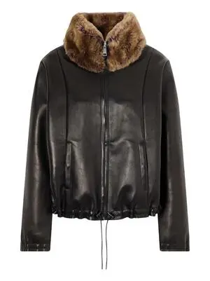 Stouls So Linda Shearling-trimmed Leather Jacket - Black